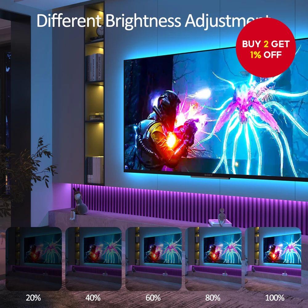 New Strip Light Sync RGB LED Music TV Backlight, 5V USB Powered ...