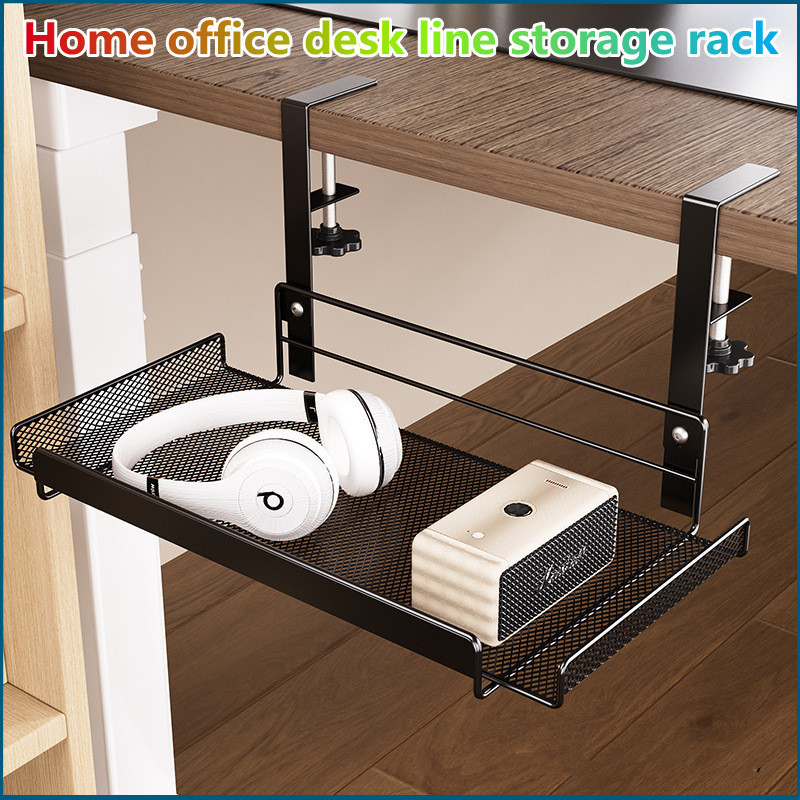 Under desk tray Home office desk line organizer under desk shelf table ...