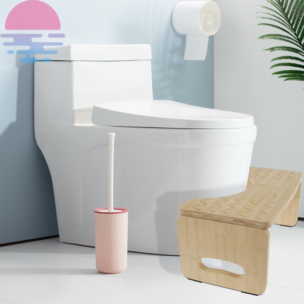 Toilet Footstool Bamboo Toilet Squat Stool Foldable Poop Stool Nonslip ...