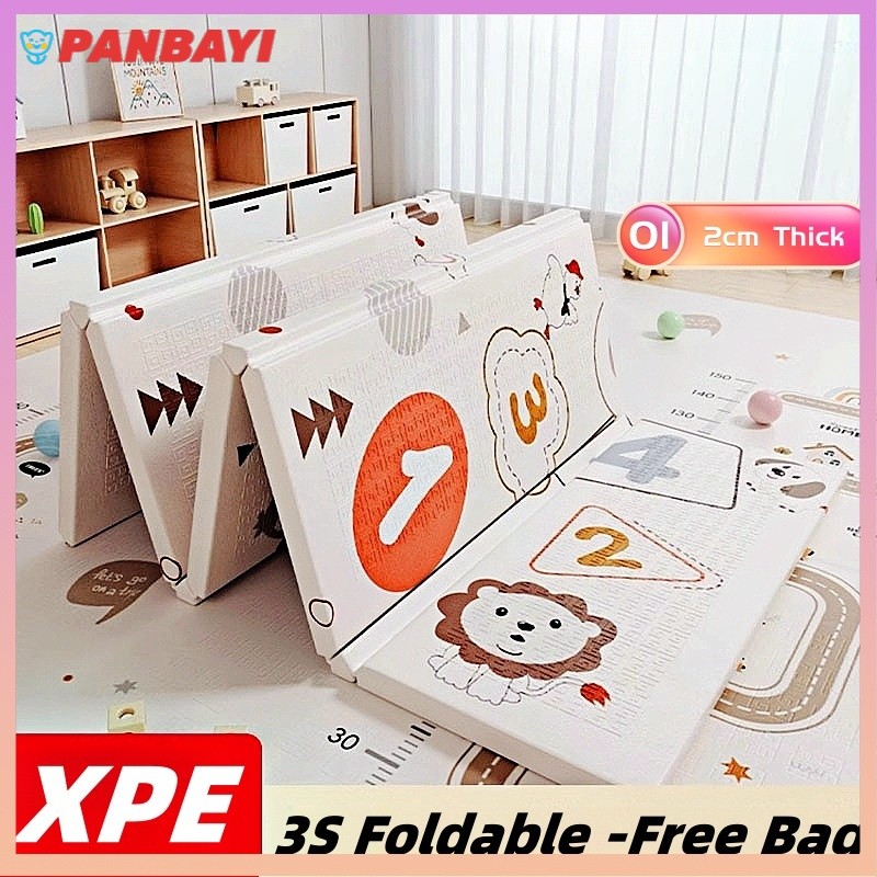Foldable Baby Play Mats, Kids Foam Mats for Floor with Travel Bag ...