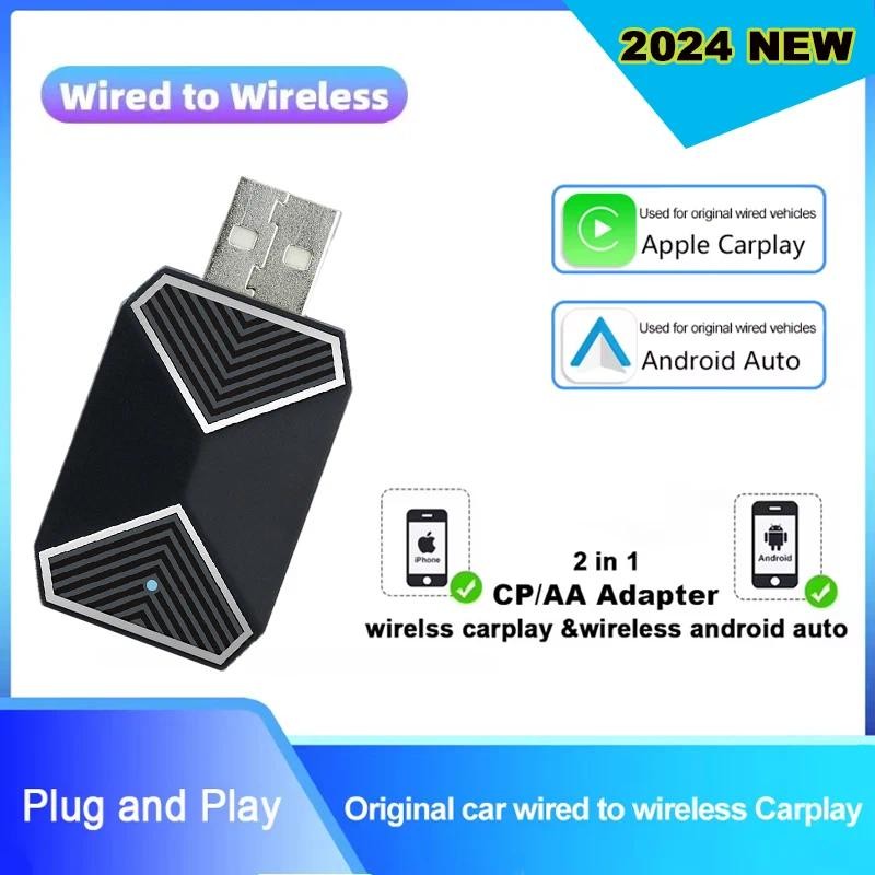 Wireless CarPlay Android Auto 2 IN 1 AI Mini Box Adapter Cars WiFi ...