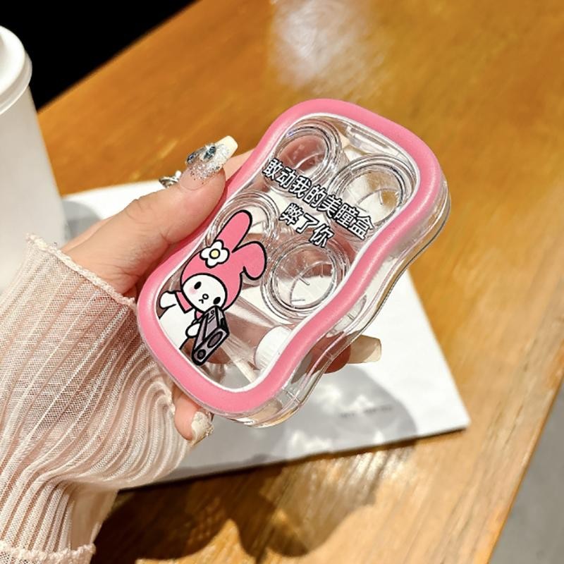 pazvisg Sanrio Hello Kitty Cartoon Contact Lens Box Portable Beauty ...