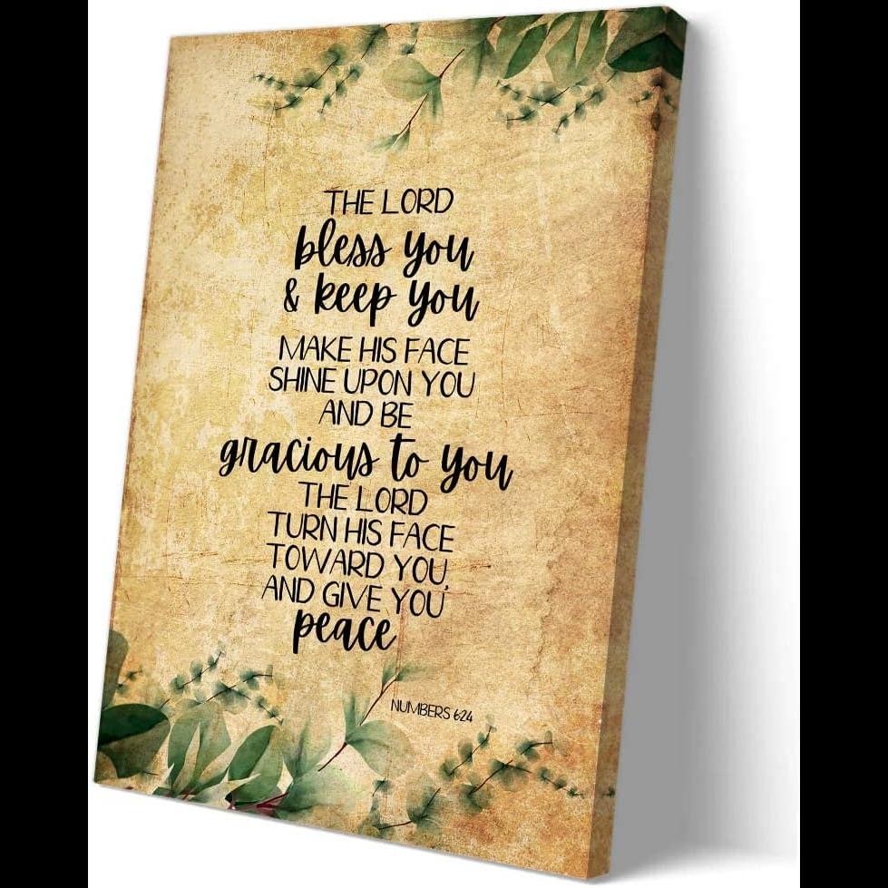 Numbers Bible Verse Wall Art Christian Posters May The Lord Bless You ...