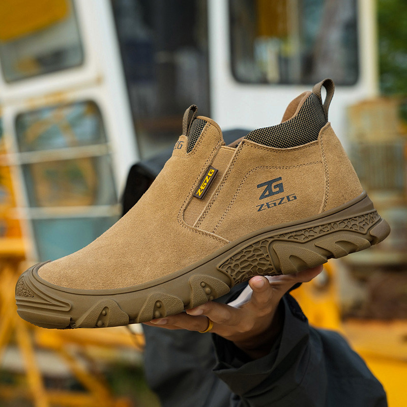 safety shoes light weight Welding shoes cowhide Anti scalding ...