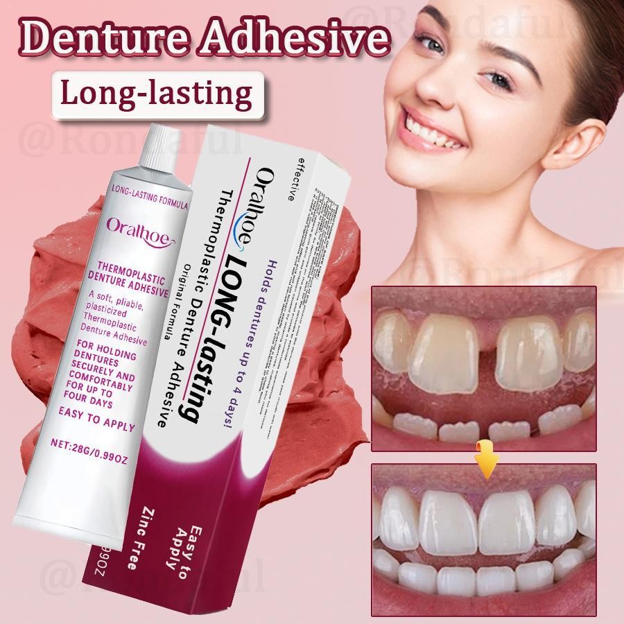 Oralhoe Thermoplastic Denture Adhesive Long Holding Denture Grip Adhesive Comfortable Denture ...