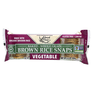 Edward & Sons, Baked Whole Grain Brown Rice Snaps, Vegetable, 3.5 oz ...