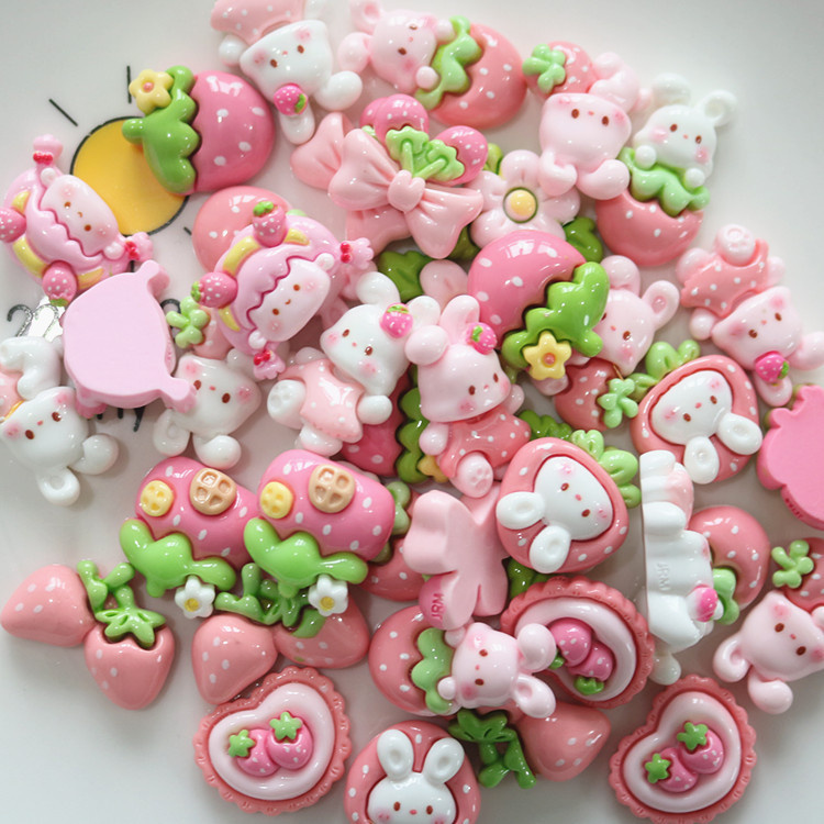 Cartoon Bright Surface Bow 3d jibits for Crocks Strawberry Croc Pink ...