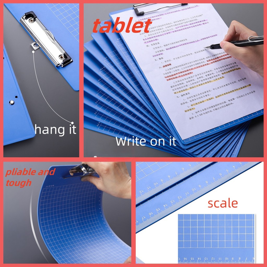 hard board folder/A4 A5/plastic tablet with scale/Conference stationery ...