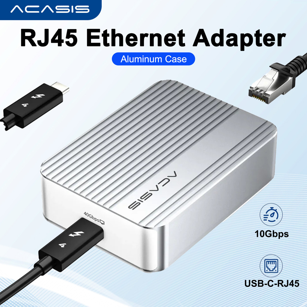 Acasis 10 Gigabit Ethernet Adapter Network Card Thunderbolt 4/3 ...