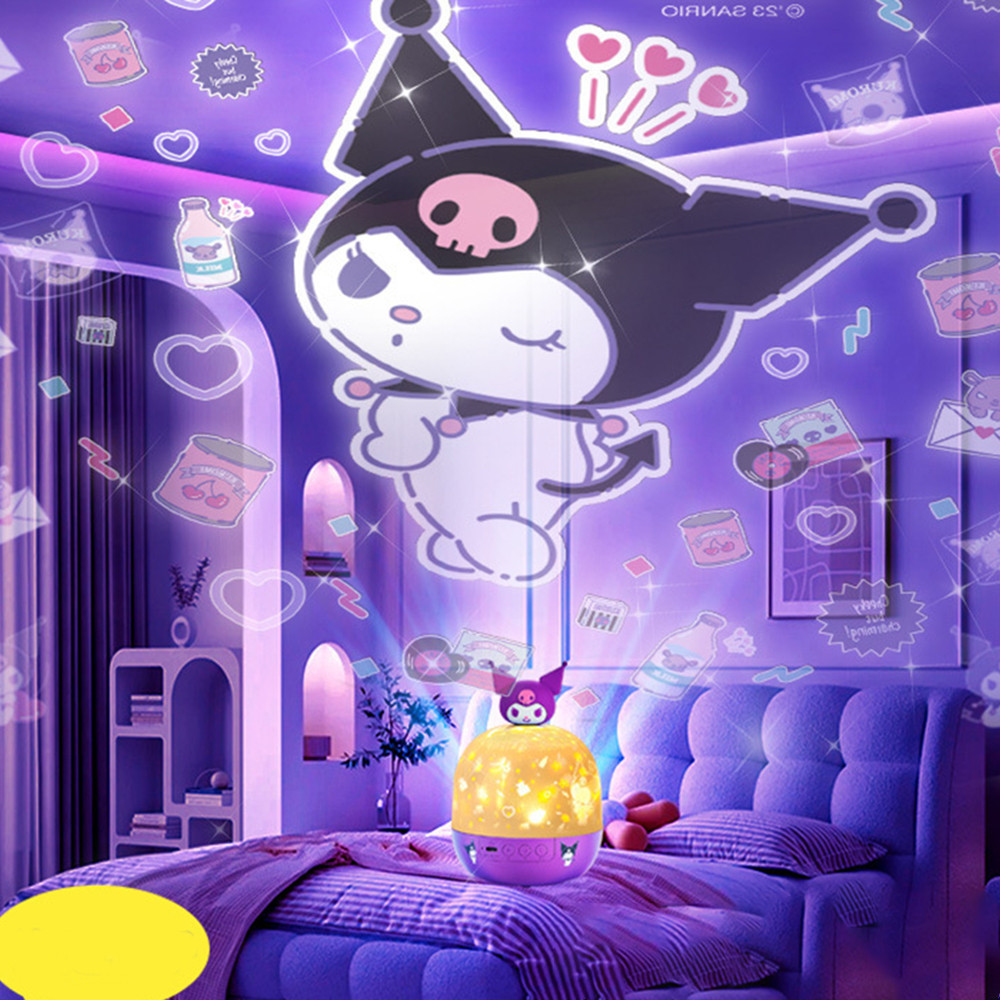 Sanrio Kuromi Luminous Projector Lamp Cinnamoroll Atmosphere Cartoon ...