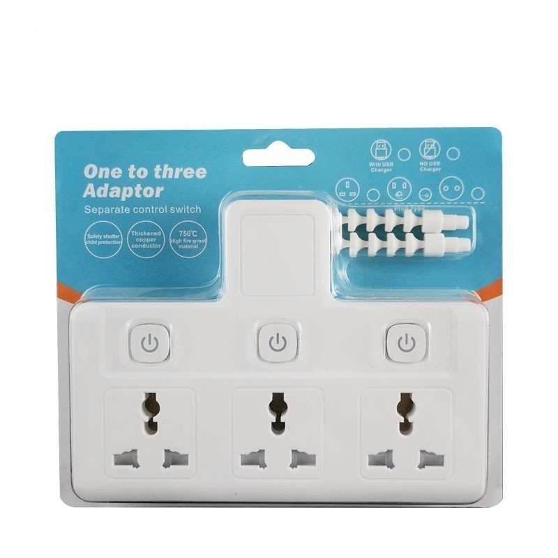Ready Stock Original power socket, 3-way Splitter Adapter, universal ...