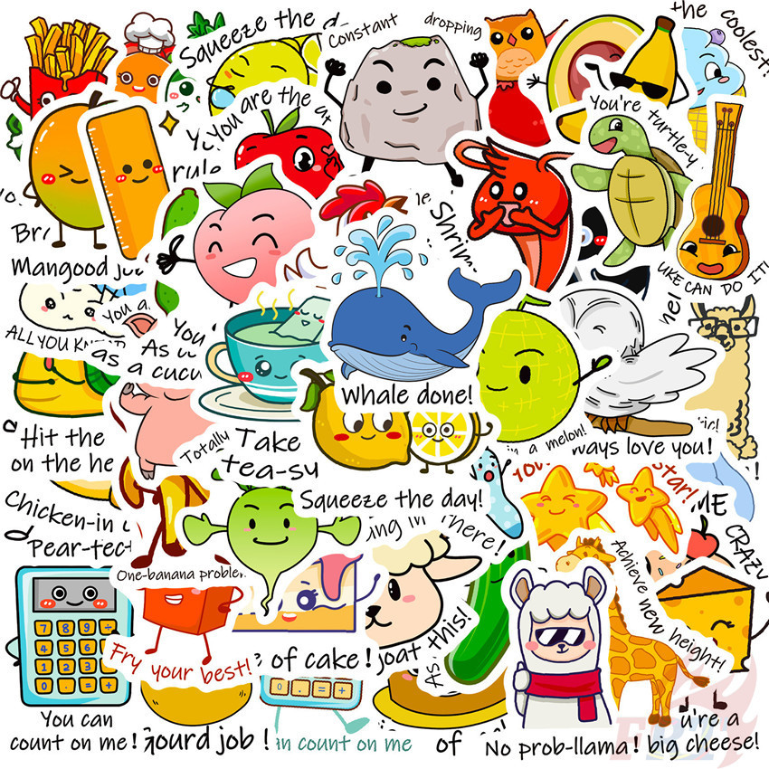 Funny English Slang Kids Reward Series 02 Stickers 50Pcs/Set DIY ...