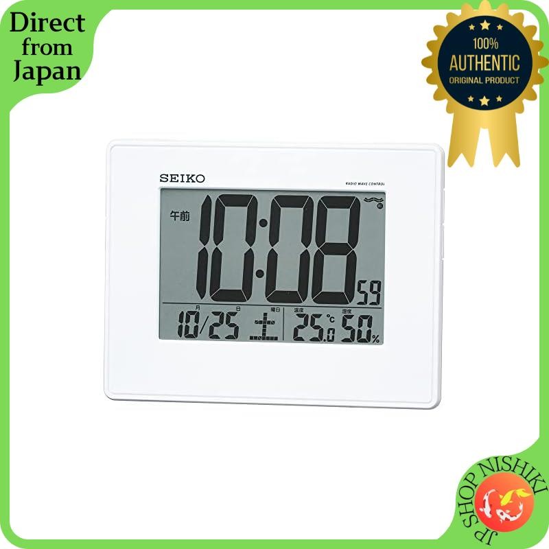 Seiko clock, alarm clock, radio wave, digital, for hanging and placing ...