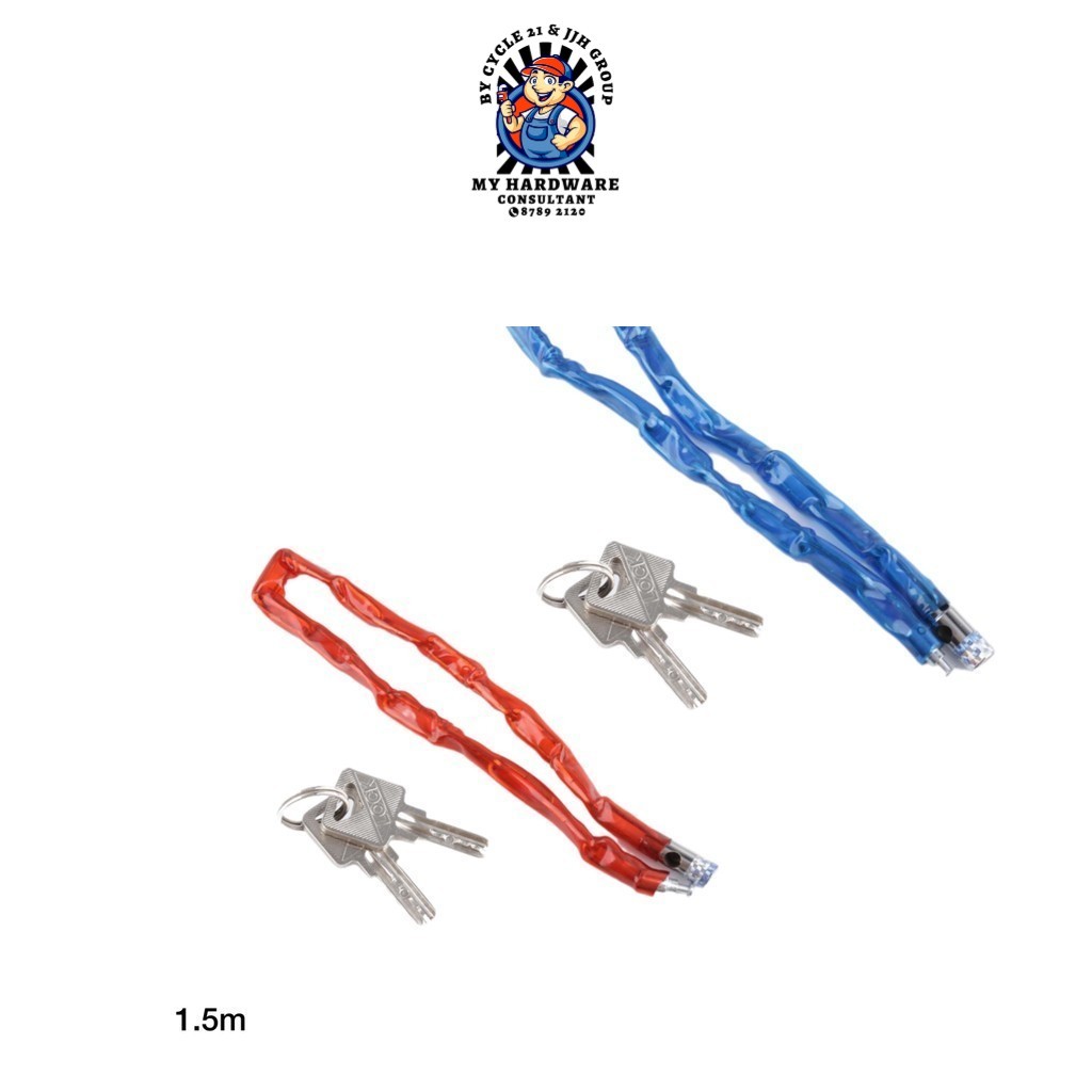 SG FAST DELIVERY 1.5M Chains Combination Lock with Galvanised Chain ...