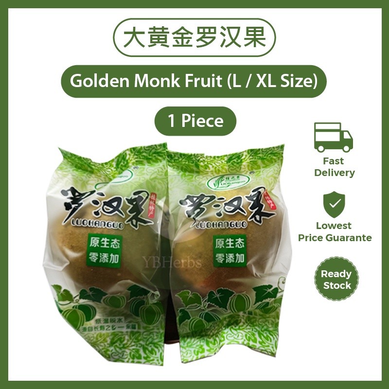 大黄金罗汉果 (XL/ L Size) 6粒 金果 脱水罗汉果 Golden Monk Fruit 6 Piece Luo Han Ko Lo ...