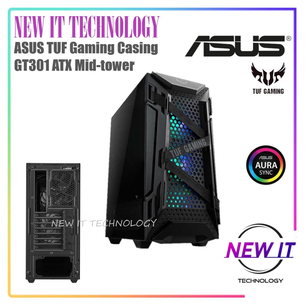 Asus TUF Gaming GT301 3xARGB&1 Black Fan & GT302 ATX Tempered Glass ...