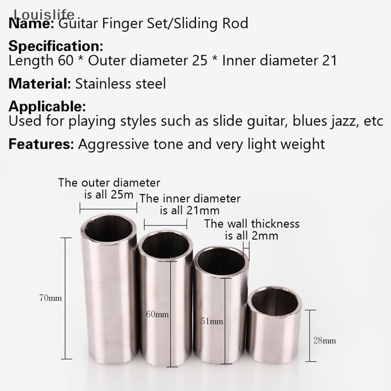 Louislife Metal Bass Guitar Slide Bars Folk Guitar Fingerstyle Slide ...