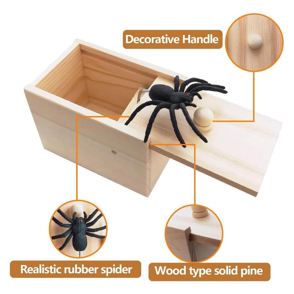 Spider Prank Box Realistic Soft Rubber Spider Prank Toy Fun Joke ...