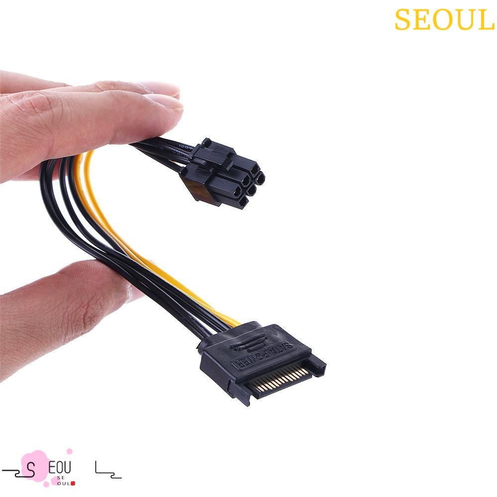 SEOUL Graphics Card Power Cord PCI EXPRESS 15 Pin SATA To 6 Pin PCI ...