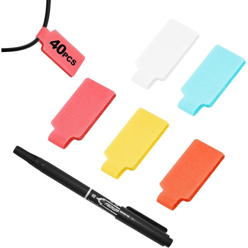 40 Pack Cable Labels Tags, Multi-Color Write On Wire Cord Tags and ...