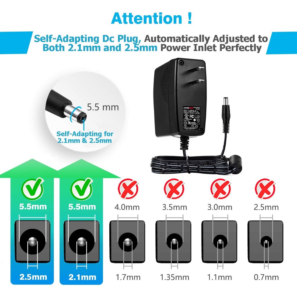 Chanzon 12V 1.5A 18W Power Supply AC DC Switching Adapter, 12 Volt 1.5 ...