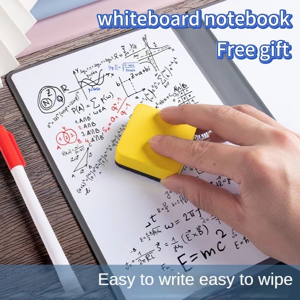 【SG STOCK】A5 Whiteboard Notebook Erasable Learning Office Memo Writing ...