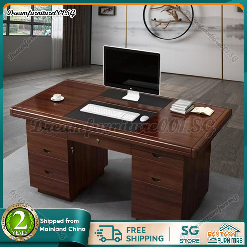 Office Desk With Lock And Drawer Home Desk Organiser Computer Table ...