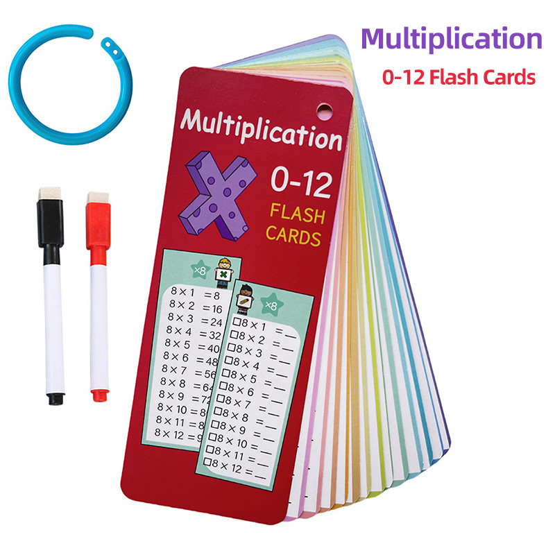 0-12 Times Table Cards Multiplication Charts Flash Cards Self Check ...