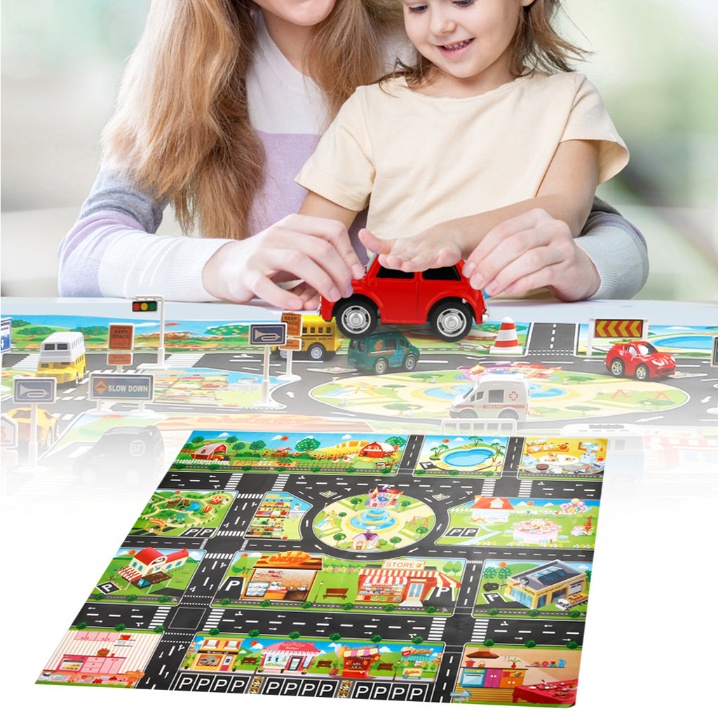 130*100 Newest Baby Play Mat City Traffic Road Map Mat Carpet City Car ...