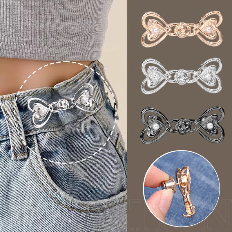 1/2Pcs Heart-Shape Waist Buckle - Fashion, Versatile - Waist Button ...