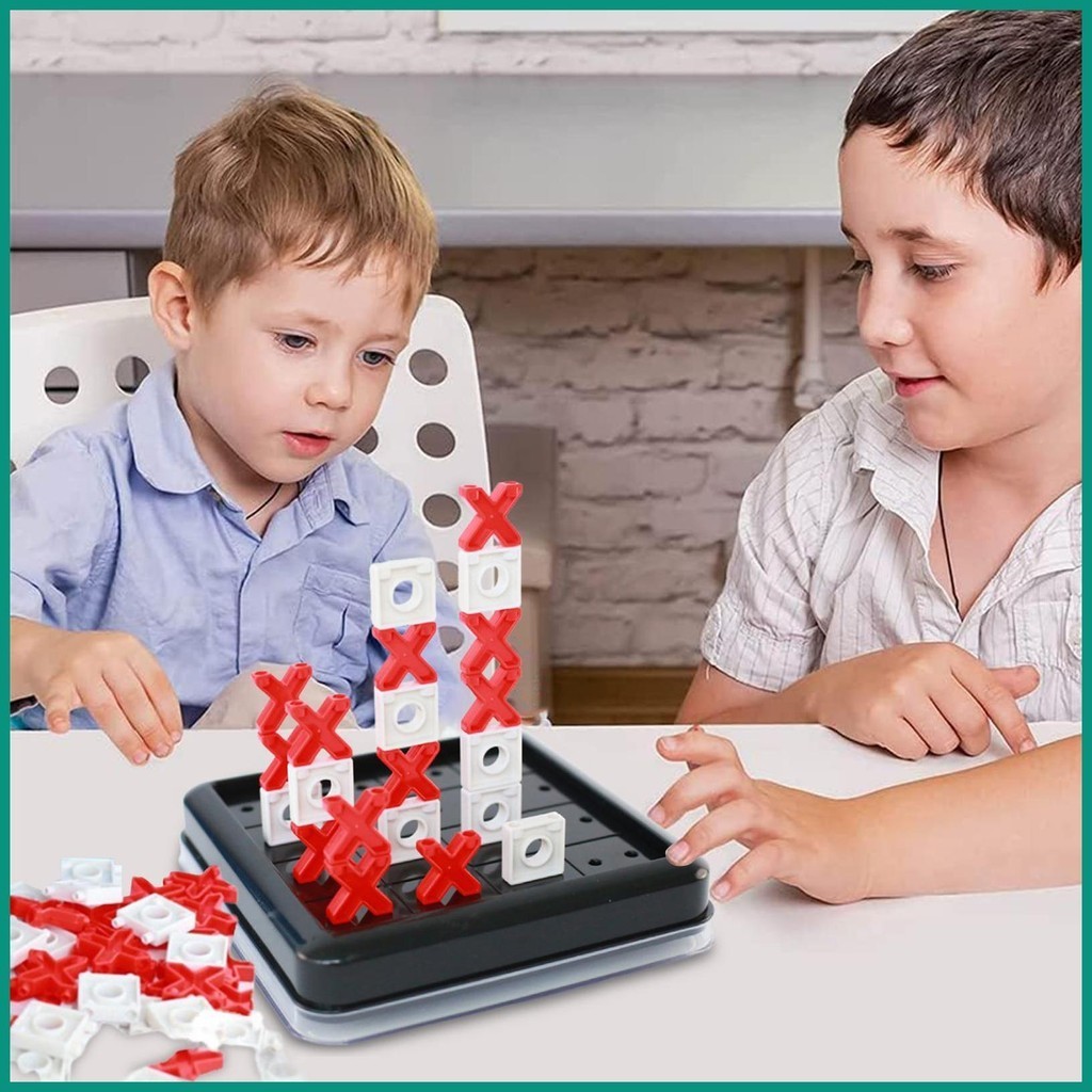 XO Game 3D Brainteaser Games 2 Players Table Games Kid Travel Board Games 3D XO Brainteaser ...