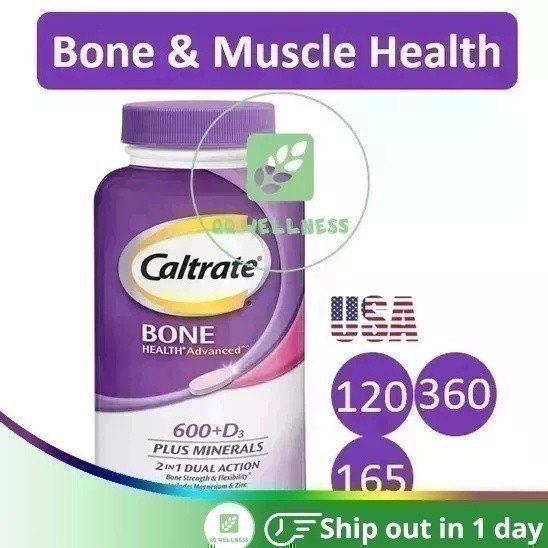 Caltrate Bone Health Advanced 2 in 1 Dual Action, 600mg Calcium ...