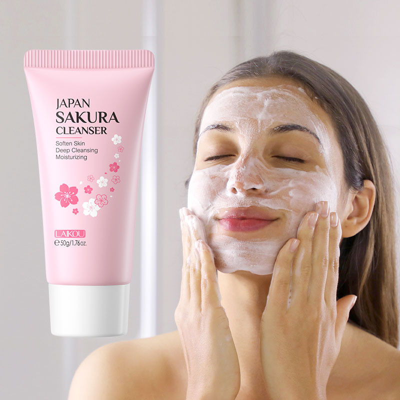 LAIKOU Japan Sakura Foam Cleanser Cherry Blossoms Face Wash Oil Control ...