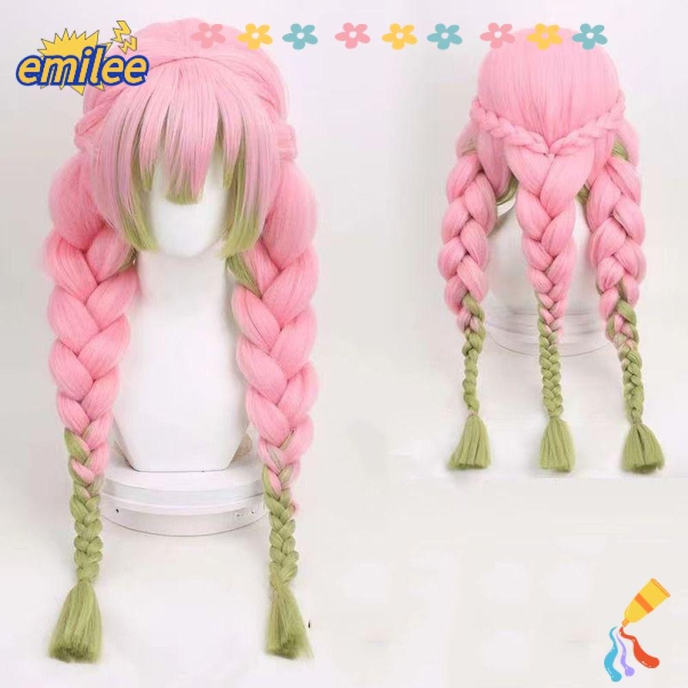 EMILEE Demon Slayer Cosplay Wig, Demon Slayer Long Kimetsu no Yaiba ...