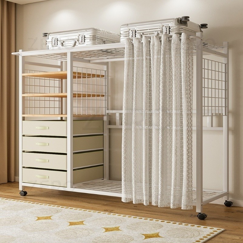 Wardrobe Organiser Sleek Home Bedroom Open Hat Hanger With Wheels ...