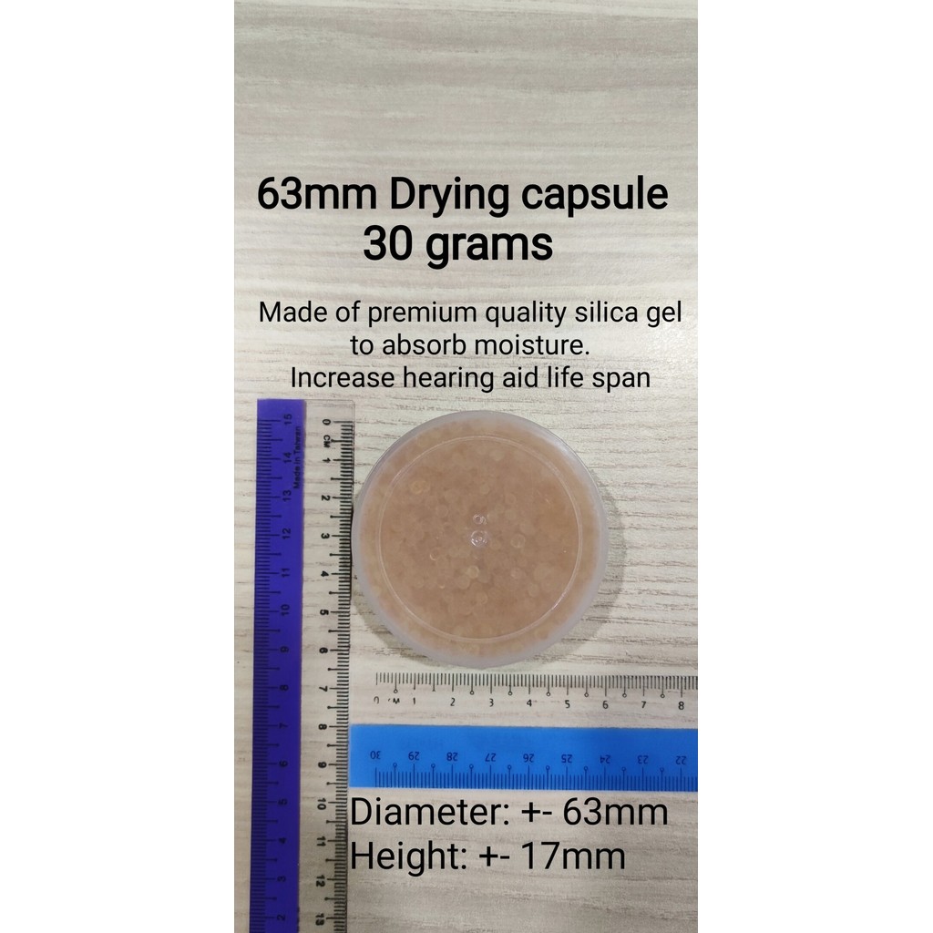 63mm / 30 grams Drying capsule / dehumidifier / pengering for (hearing ...