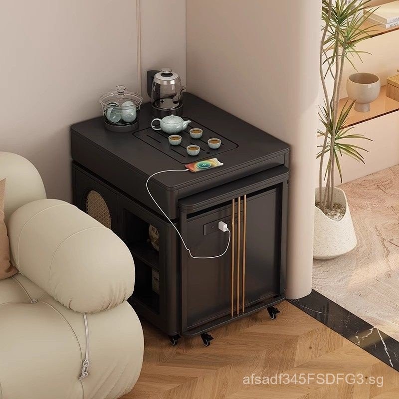 French Retro Rattan Woven Sofa Side Table Side Cabinet Corner Table ...