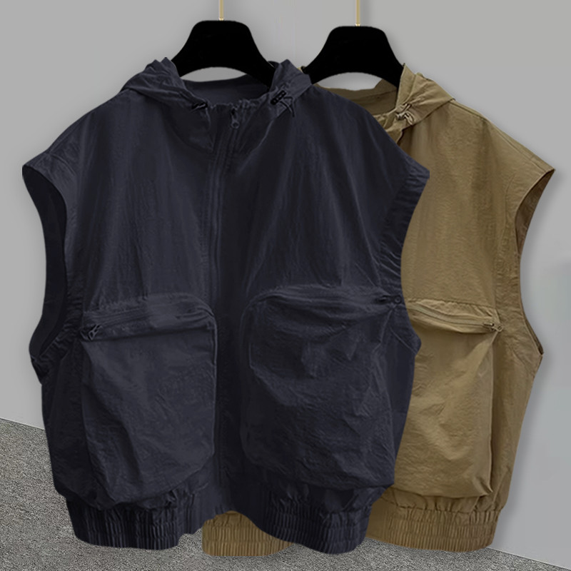 Summer Trendy Tooling Three-Dimensional Pocket Design Waistcoat Vest ...