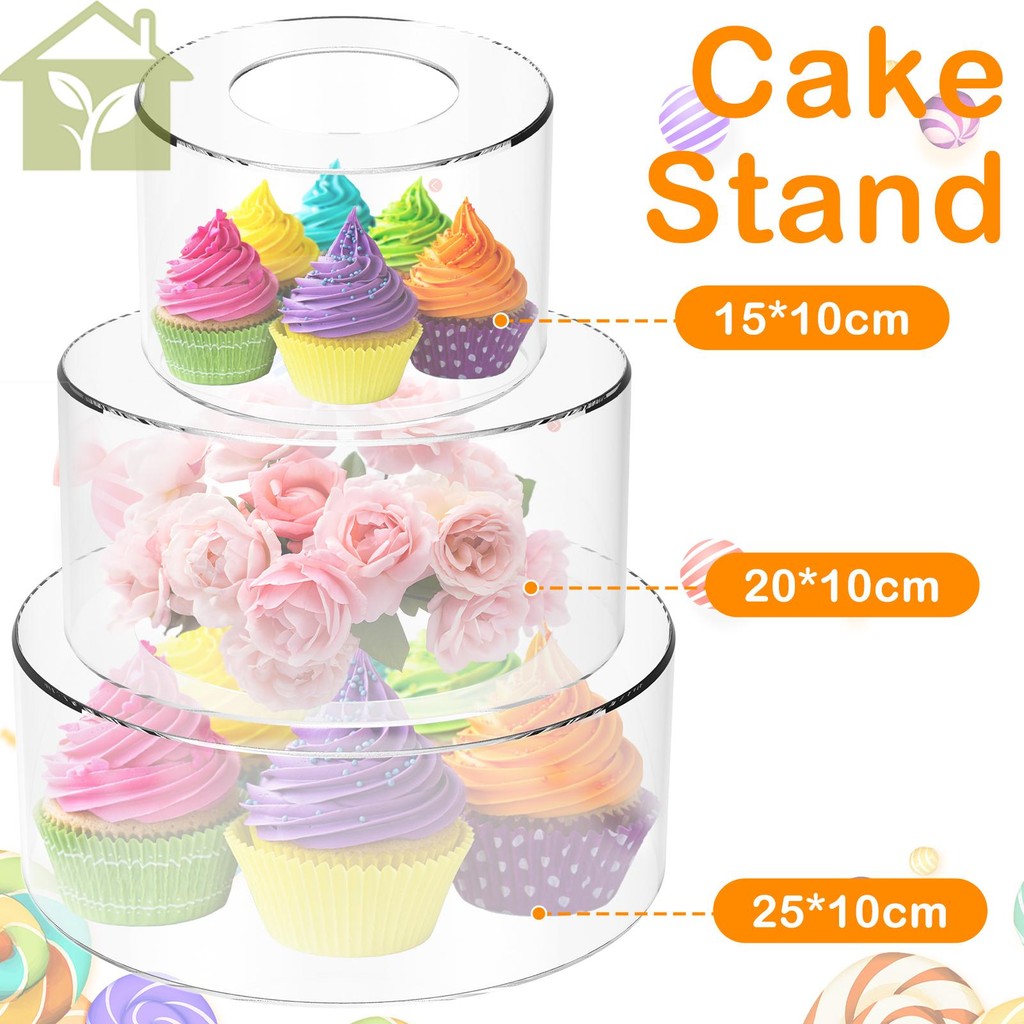 Acrylic Fillable Cake Stand Clear Cake Riser Cylinder Cupcake Stand ...
