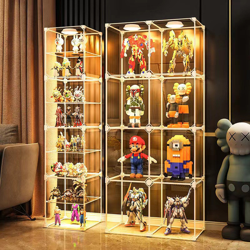[in stock] Fully Transparent led Light Hand-Made Lego Display Cabinet ...