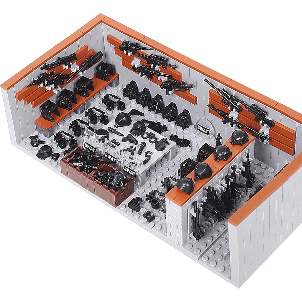 [sgstock] Military Sets Army Base Armory WW2 Weapons Pack Toys Swat ...