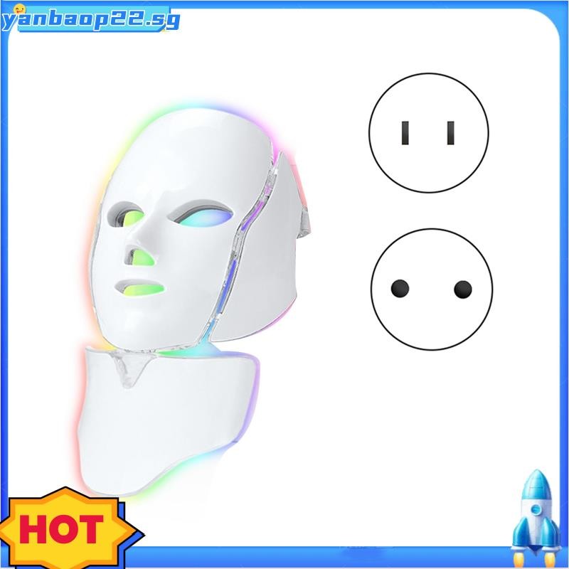 Blue Red Light Therapy Mask for Face, 7 Colors LED Face Mask Light ...