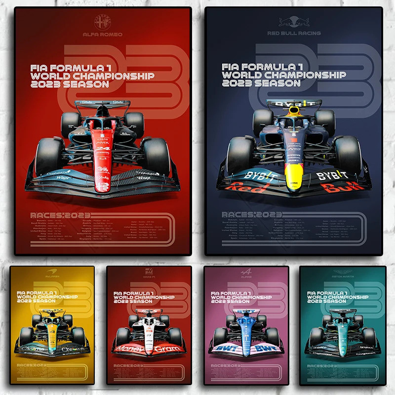 2023 Season F1 Racing Car Formula One World Championship Print Posters ...