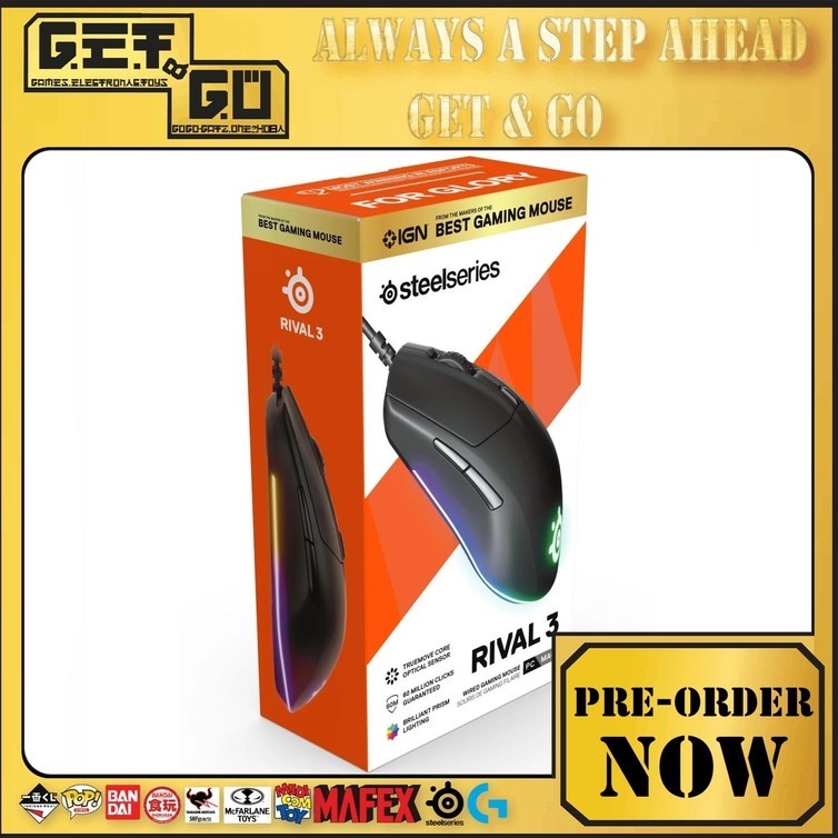 [FREE Qck Prism RGB Mousepad] SteelSeries Rival 3 Wired Gaming Mouse ...