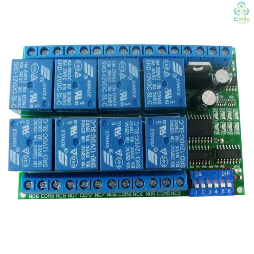 12V 8CH RS485 Relay Modbus RTU Protocol Serial Port Remote Control ...