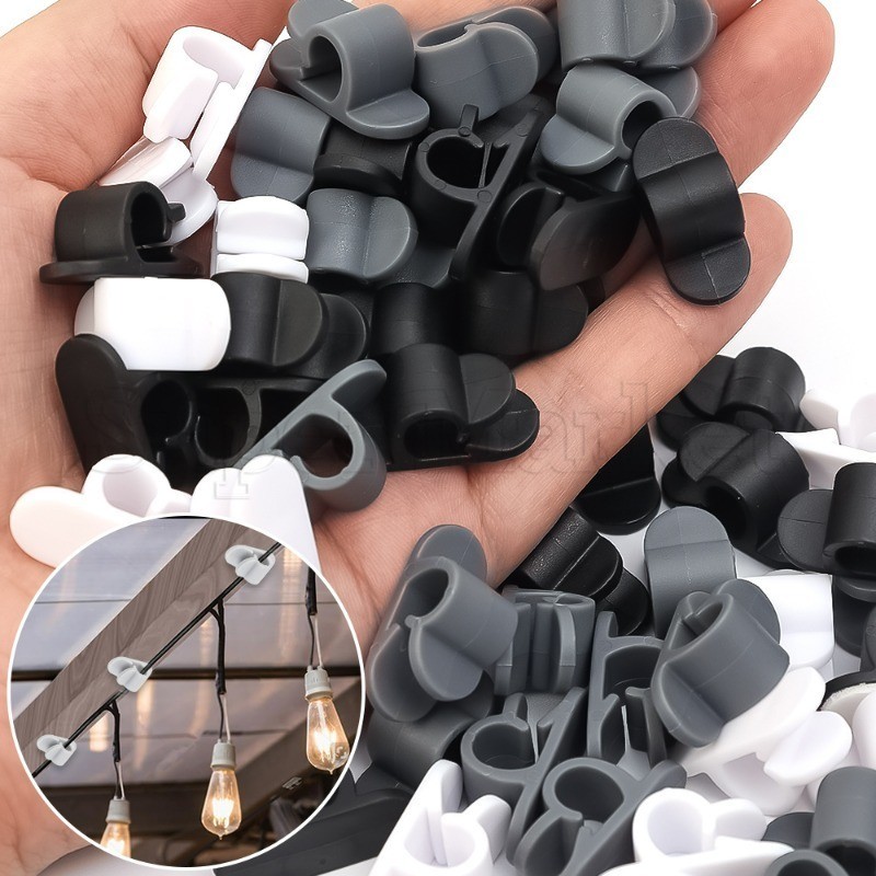 Adhesive Cable Wire Clips - Wall Mounted Hook - Cord Holder - Cable ...