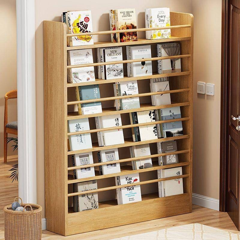 Behind the door bookshelf storage rack against the wall, multi-layer ...