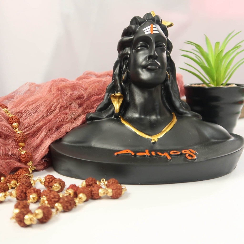 Matte Black Resin Adiyogi Statue - 3 Sizes | Adi Yogi | Shopee Singapore
