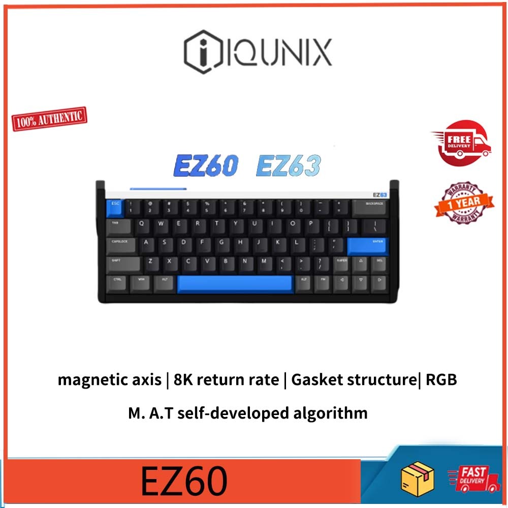 IQUNIX EZ60 EZ63 gaming magnetic switch keyboard, all aluminum alloy CNC, 8KHZ, gasket structure ...