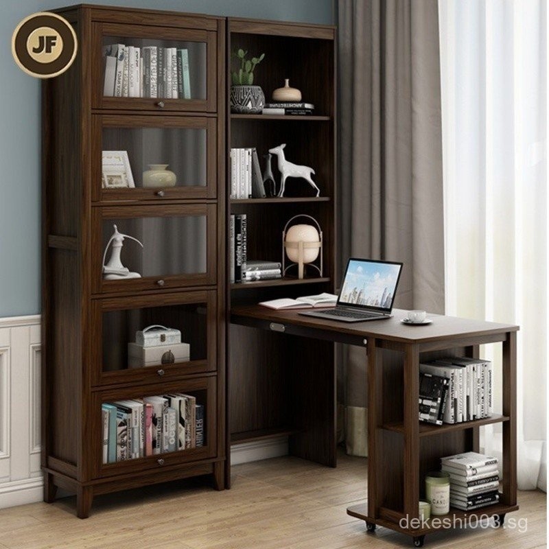 Bookshelf Folding Desk OfficeTable With Cabinet Study Table With ...
